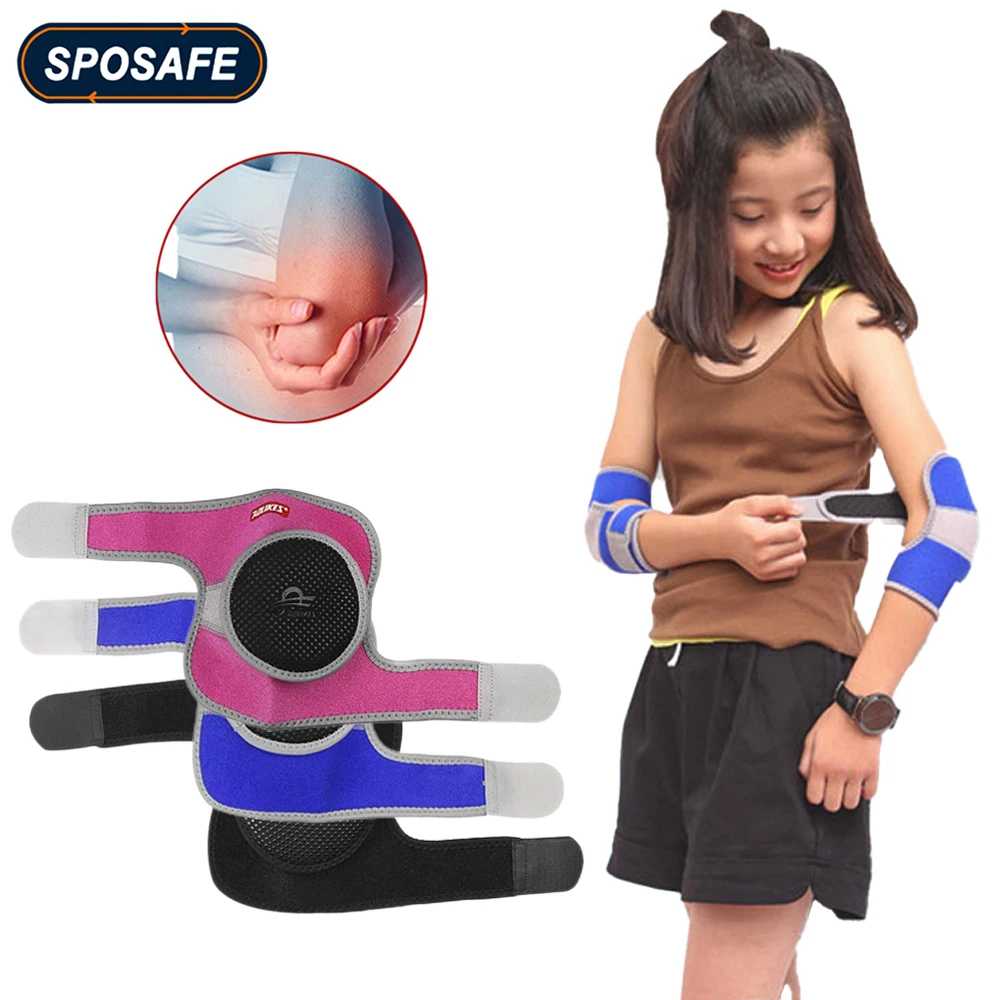 1Pair Kids Compression Elbow Brace Adjustable Arm Cover Wraps Elbow ...