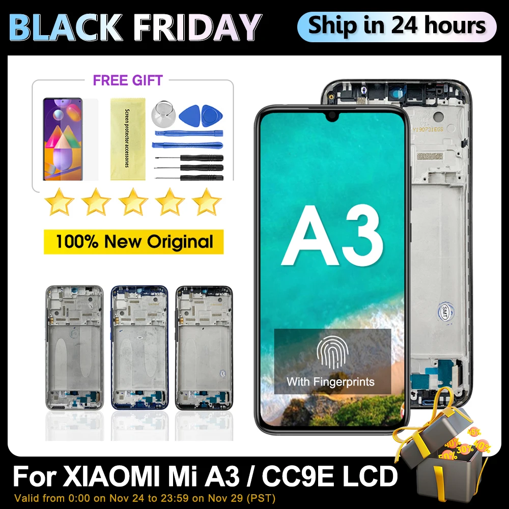 New Super Amoled For Xiaomi Mi A3 Lcd Display Touch Screen Digitizer ...