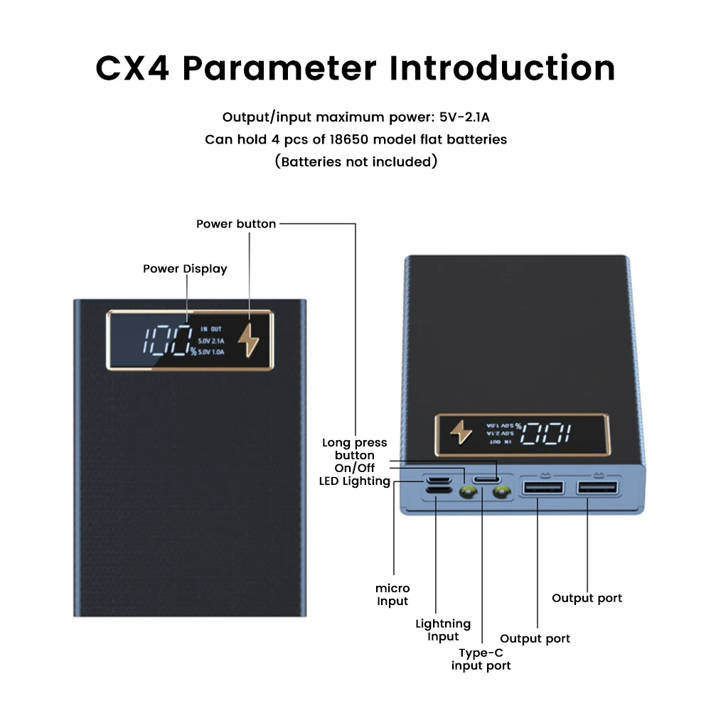 Portable-DIY-Power-Bank-Case-4x18650-Battery-Charger-Storage-Box ...