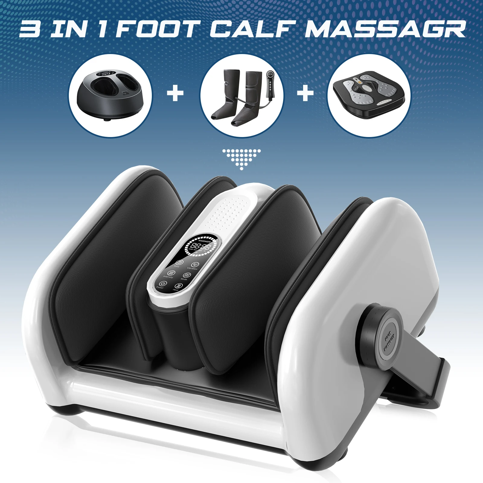 Electric Foot Massage Machine With Heat Remote Home Foot Calf Arm Three ...