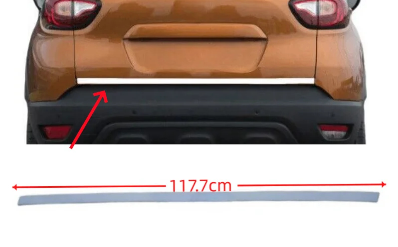 For Renault Captur stainless steel car trunk tailgate molding trim ...