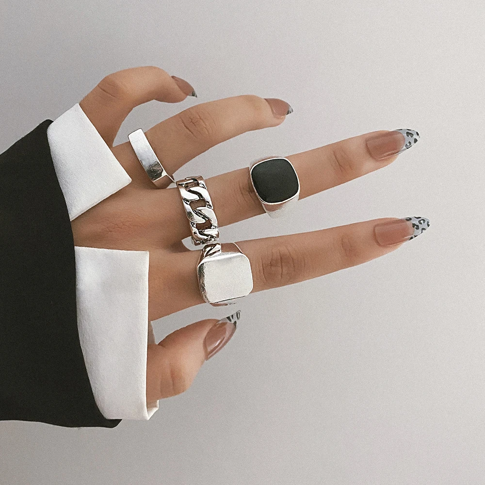 IPARAM-Conjunto-de-anillos-geom-tricos-chapados-en-plata-hip-hop-Rock ...