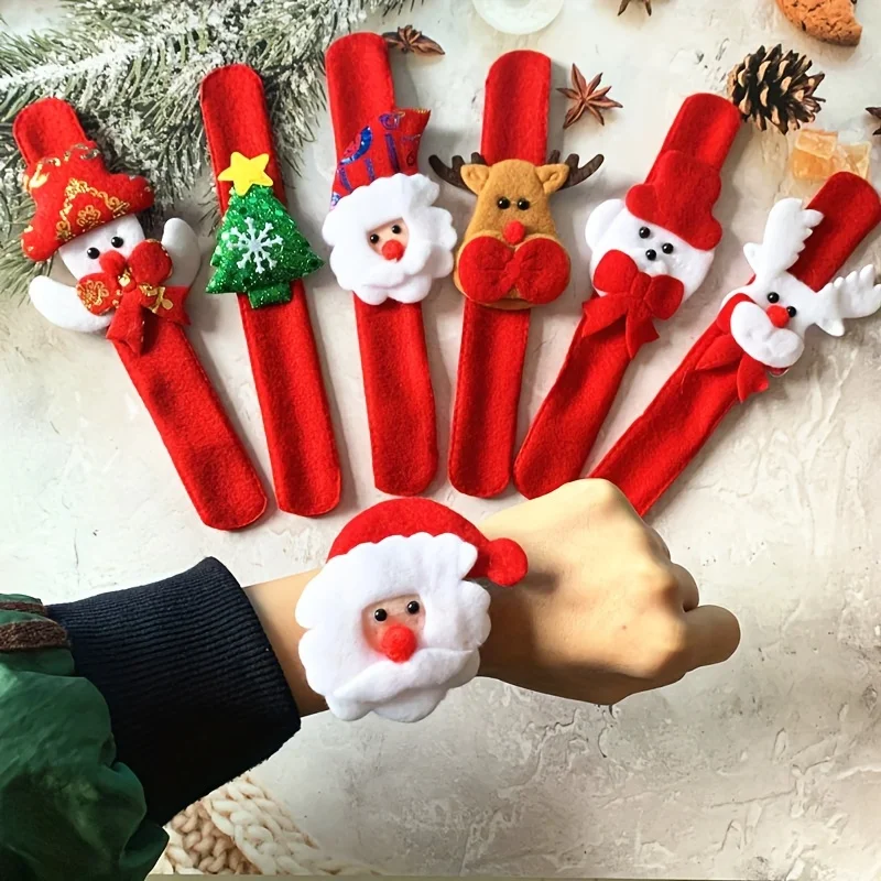 12-Christmas-Clap-Bracelets-Holiday-Party-Gifts-with-Various-Santa ...