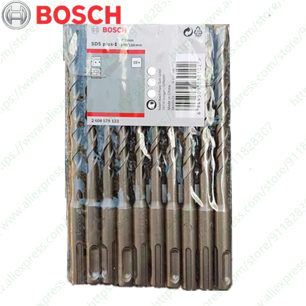 Bosch-SDS-Plus-1-Drill-Bit-Set-10-Pcs-Two-Pit-Two-Groove-Brick-Wall ...