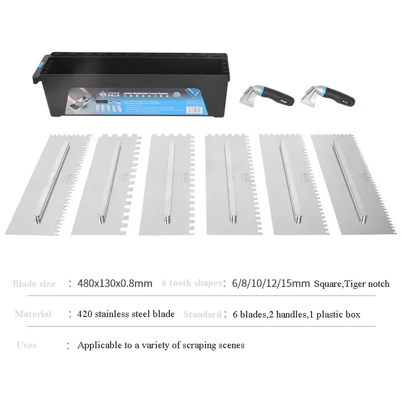Stainless-Steel-Square-Jumbo-Notched-Sawtooth-Large-Spatula-Trowel-for ...