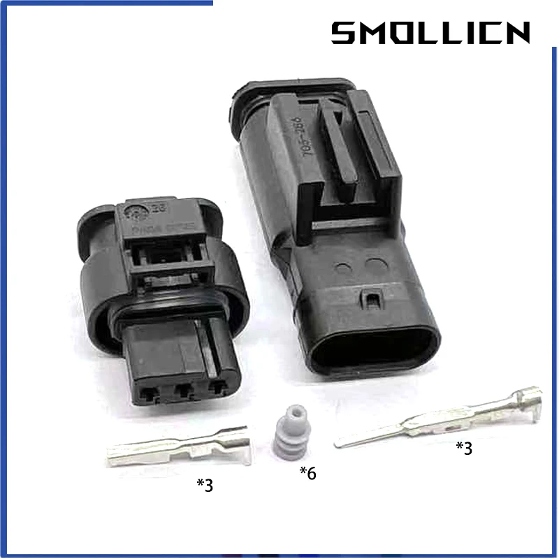 1 Set 3 Pin Automobile Waterproof Connector Parking Sensor Plug ...