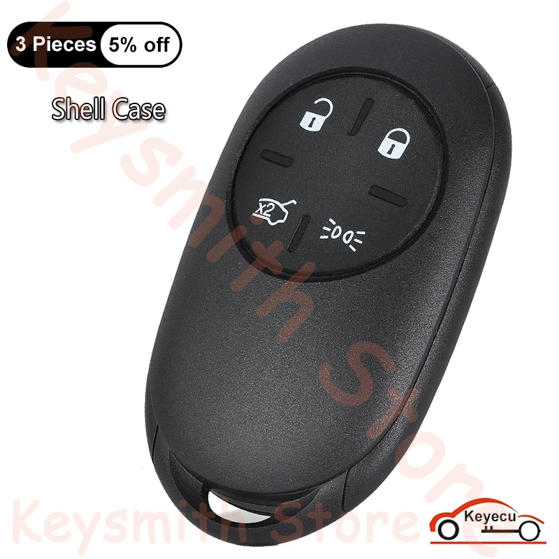 KEYECU 4 Buttons Case for Fiat 500 500e 500X 2023 2024 2025 Auto Smart ...