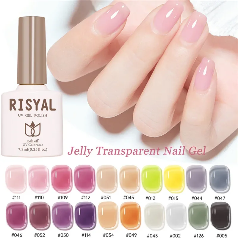 Esmalte-de-u-as-de-Gel-transparente-barniz-semipermanente-UV-LED-para ...