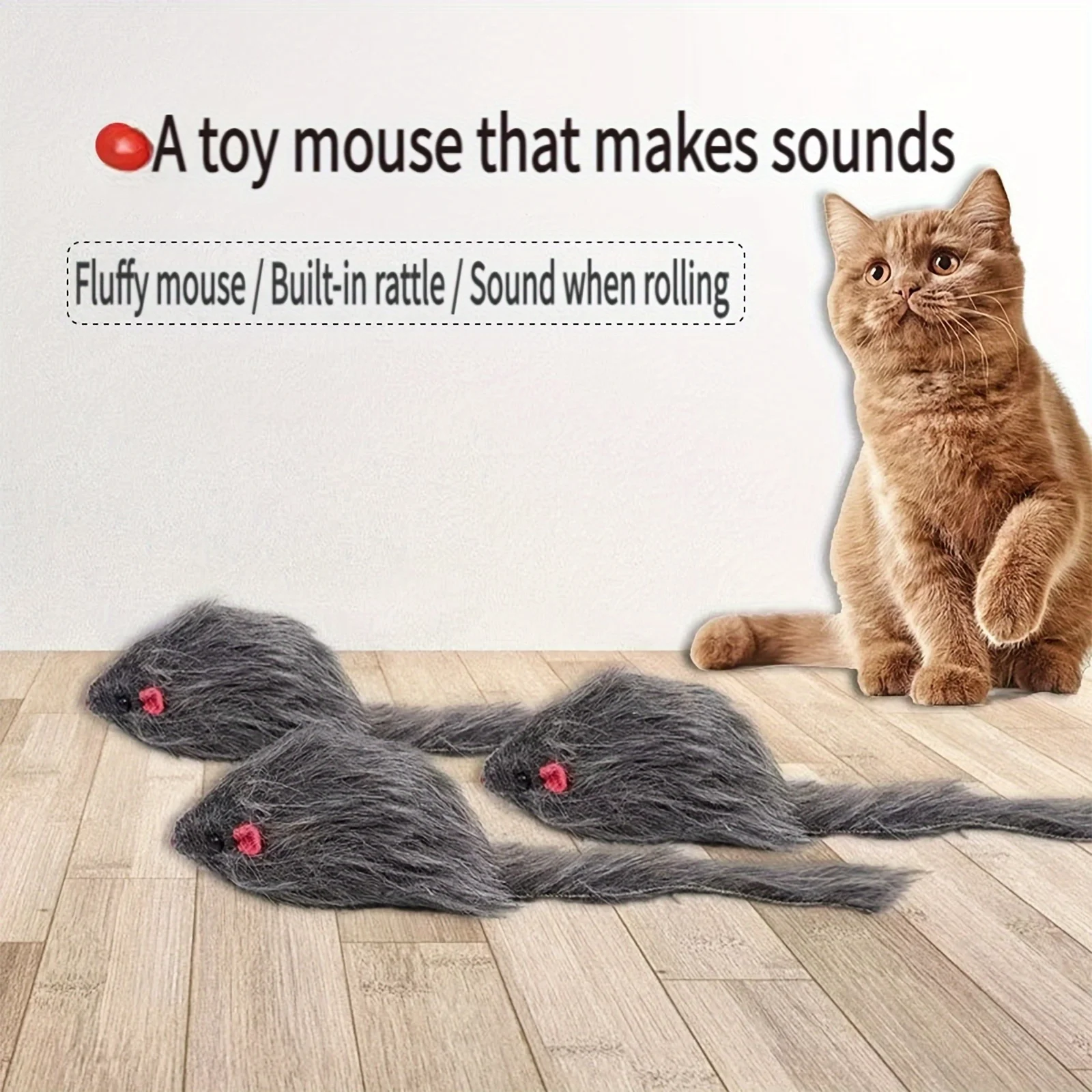 3-100 Pcs Plush Mouse Toys Interactive Fake Mice Suitable for Cats ...