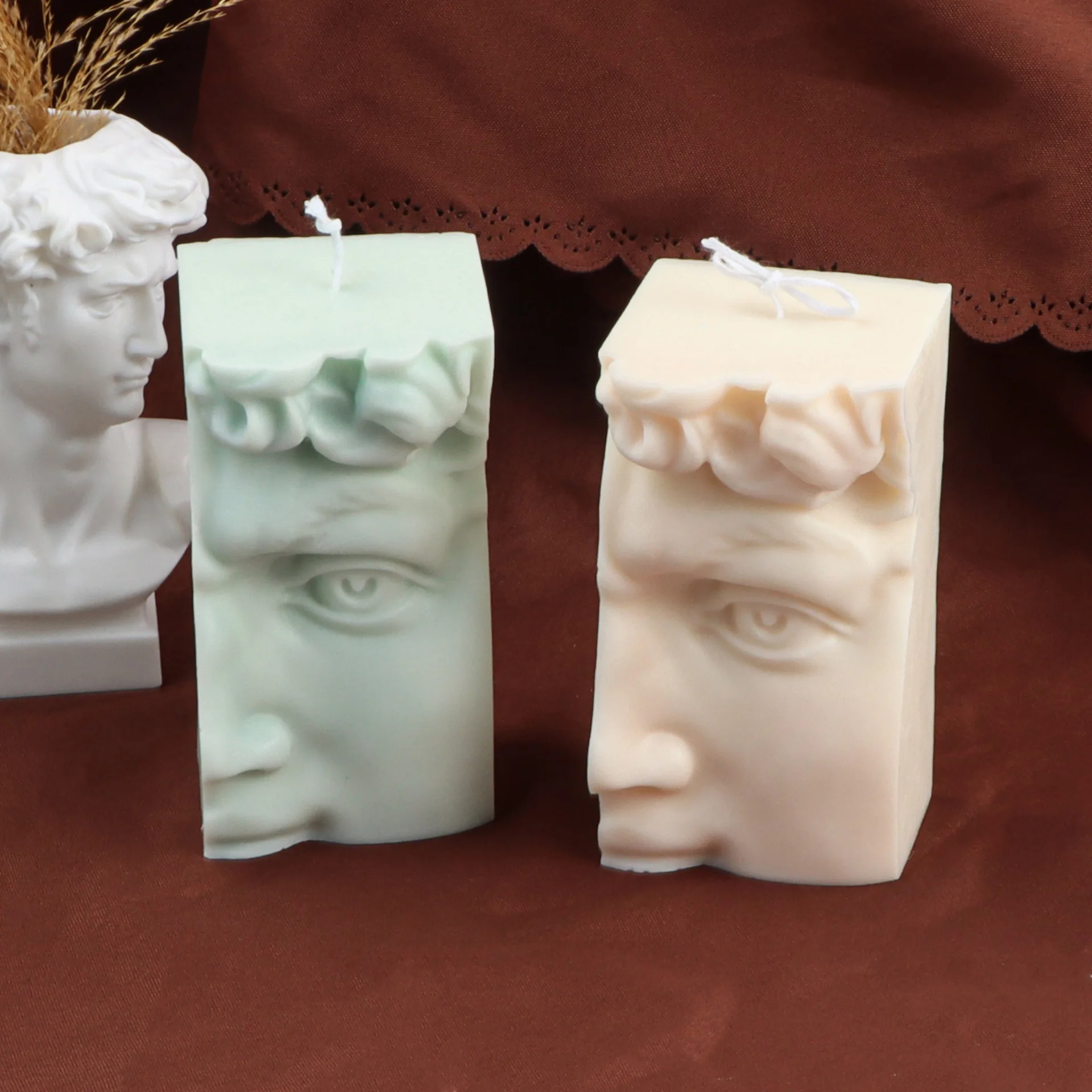 3D-Body-Art-David-Face-Silicone-Mould-Greek-Statue-Sculpture-Half-Head ...