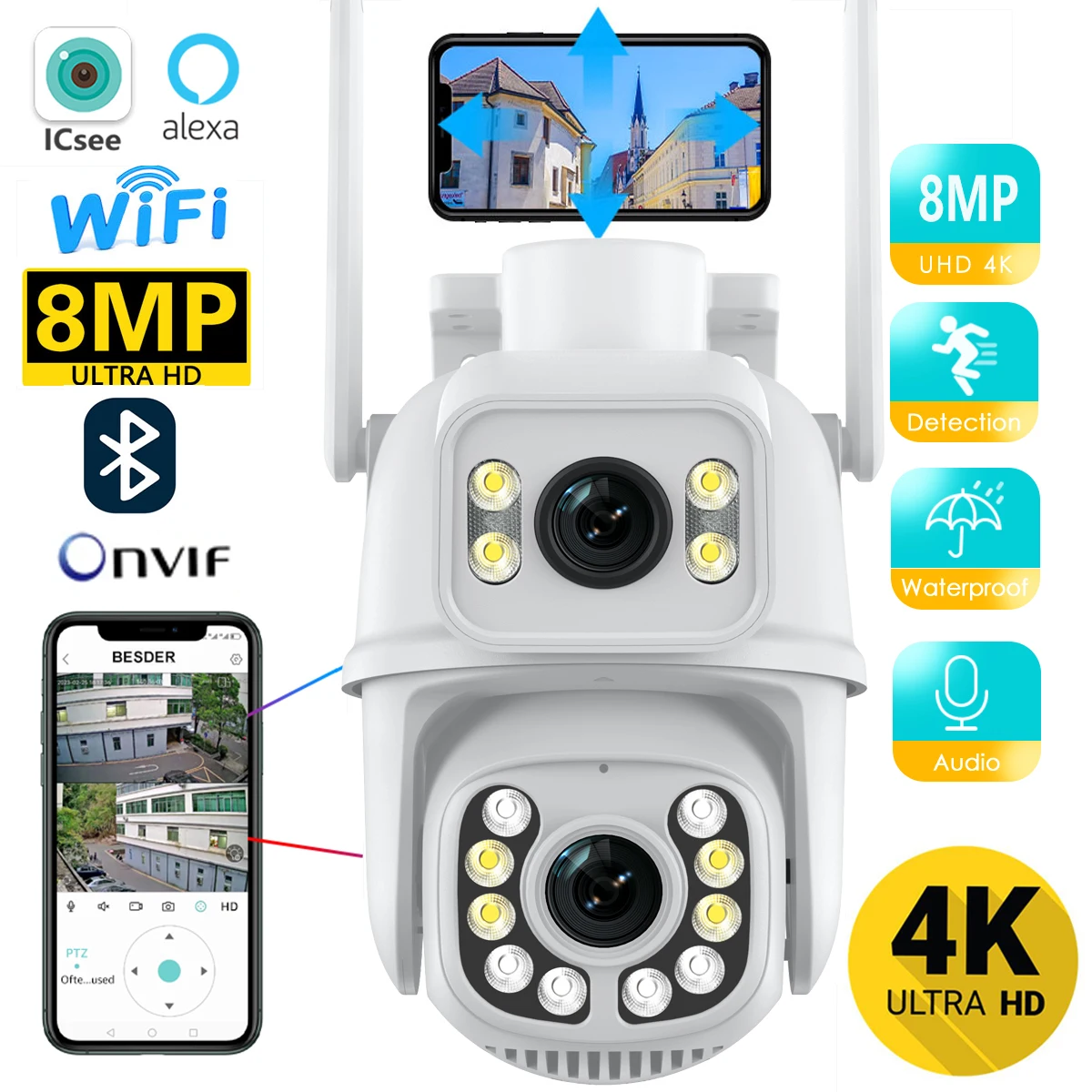 8MP-4K-PTZ-IP-Camera-Dual-Screen-Night-Vision-Auto-Tracking-CCTV-4MP ...