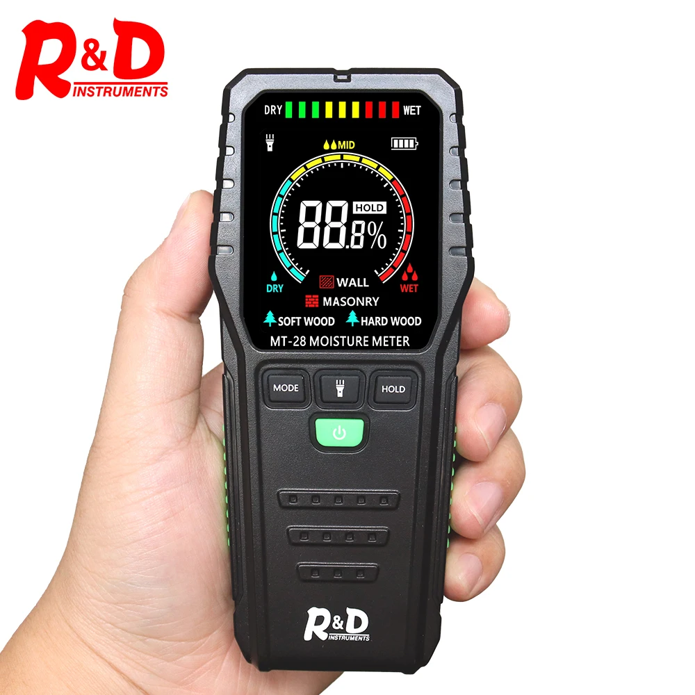 R&D MT28 Non-contact Digital Wood Moisture Meter Electromagnetic Damp ...
