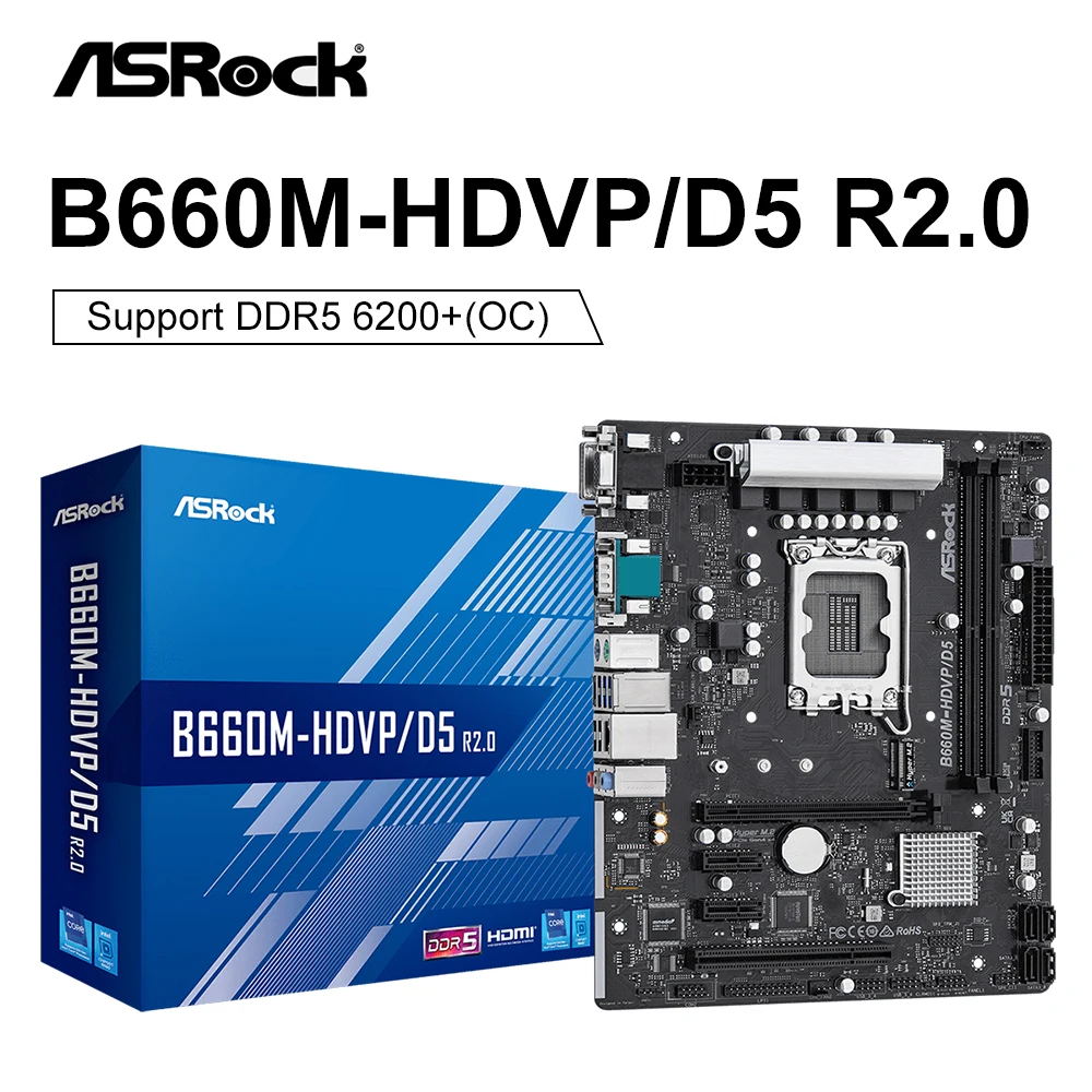 Lga 1700 ddr5 novo asrock B660M HDVP/d5 r2.0 placas mãe micro atx intel ...