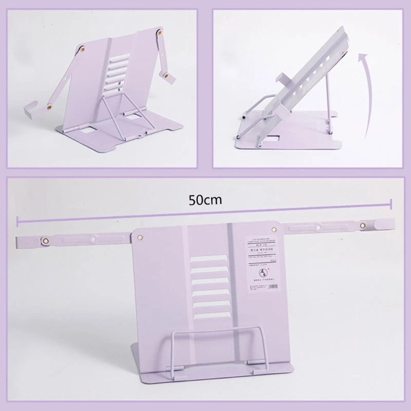 Metal Book Stand Adjustable Cookbook Document Reading Stand Rest ...