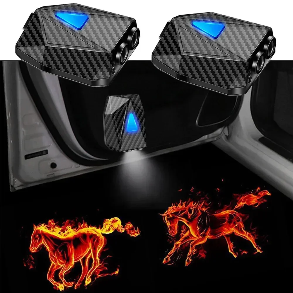 Novelty Cartoon Car Light Wireless Dynamic Projector LED Car Door Lamp ...