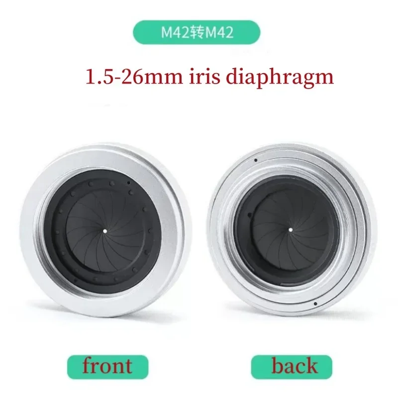 1PC-Silver-1-5-26mm-iris-diaphragm-with-14-blades-M42-to-M42-camera ...