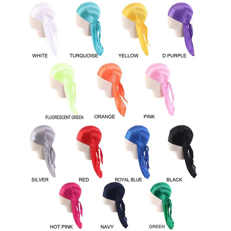 Silky Durag For Kids Boys Long Tailed Pirate Hat Hip Hop Bandanas Doo ...