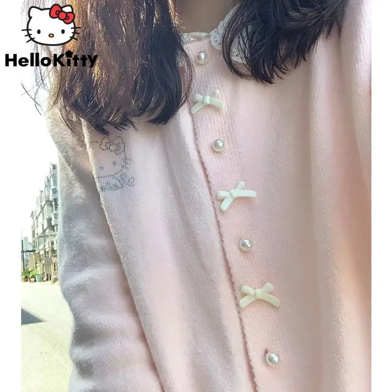 Sanrio-c-rdigan-ajustado-de-Hello-Kitty-para-mujer-su-ter-de-punto ...