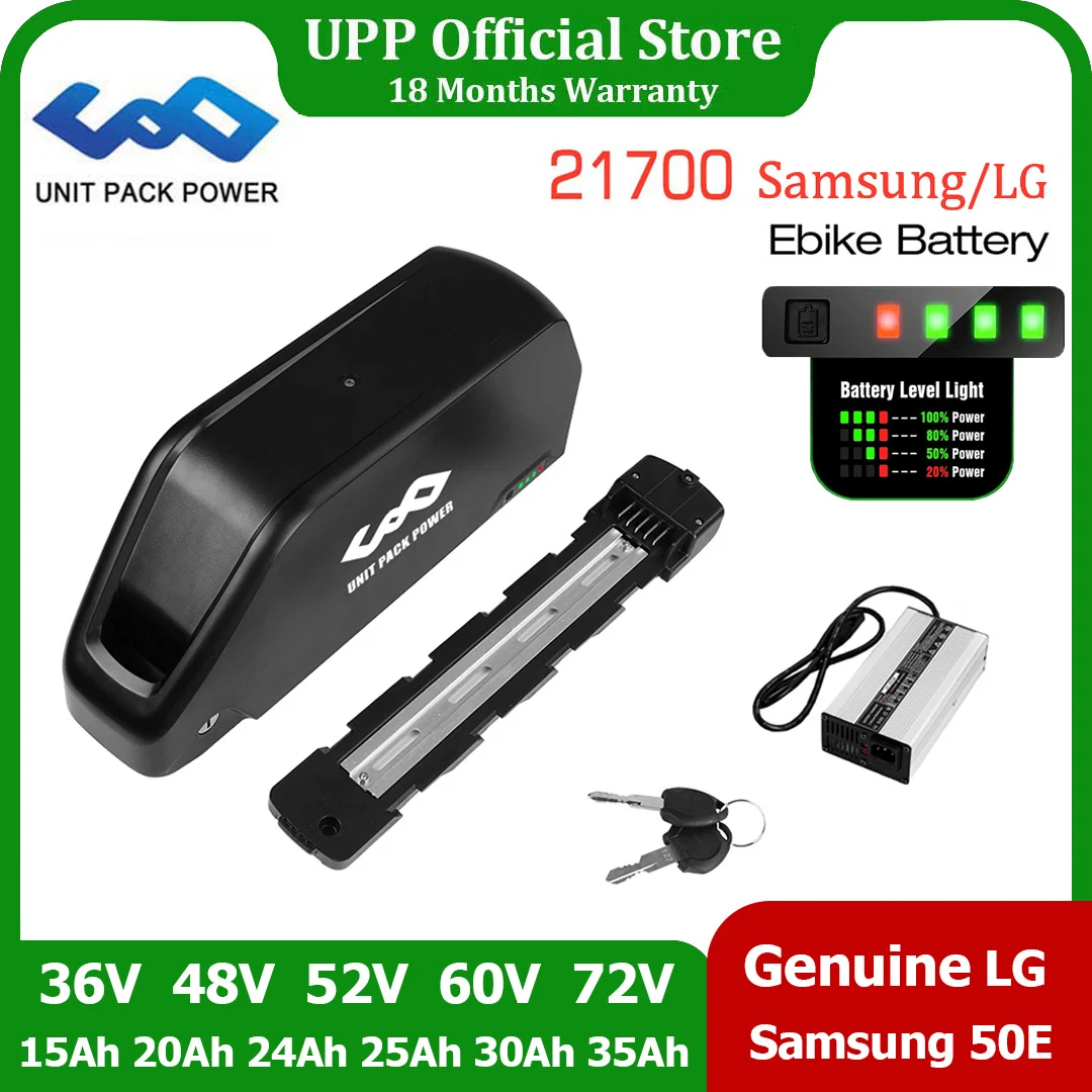 21700 EBike Batterie LG Samsung 36V 48V 52V 60V 72V 15Ah 20Ah 25Ah Vélo ...