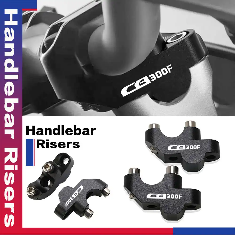 CNC-Aluminium-Handlebar-Riser-Bar-Mount-Handle-Clamp-Lift-Adapte-Honda ...