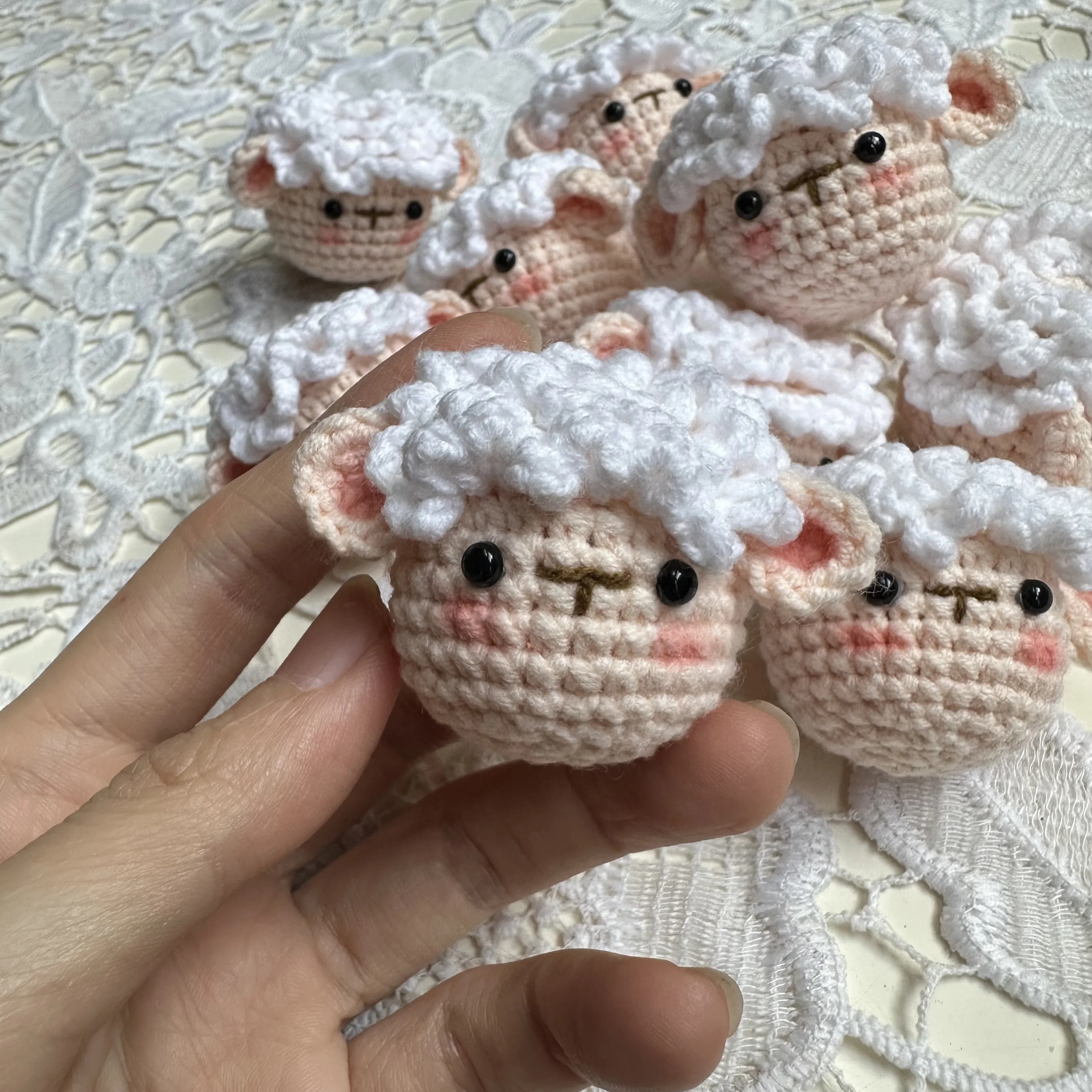 Handmade woolen crocheted sheep hair flowers girls headwear hair clips ...