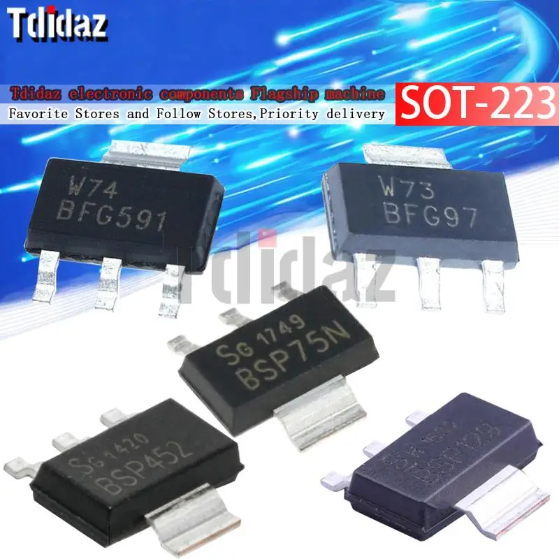 10PCS BFG591 SOT223 BFG591A SOT-223 SMD BFG135A BFG135 BFG97 BSP78 ...