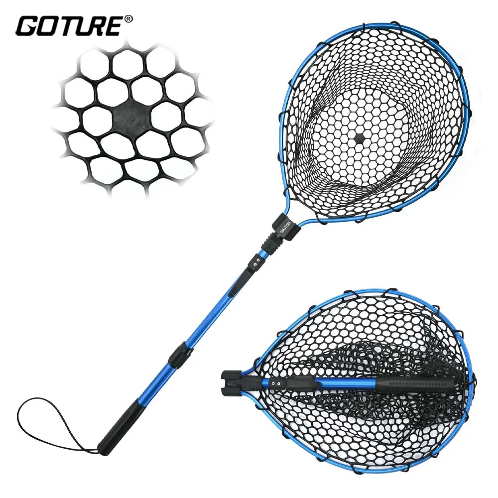 Goture Lightweight Portable Fly Fishing Nets with Rubber Mesh ...