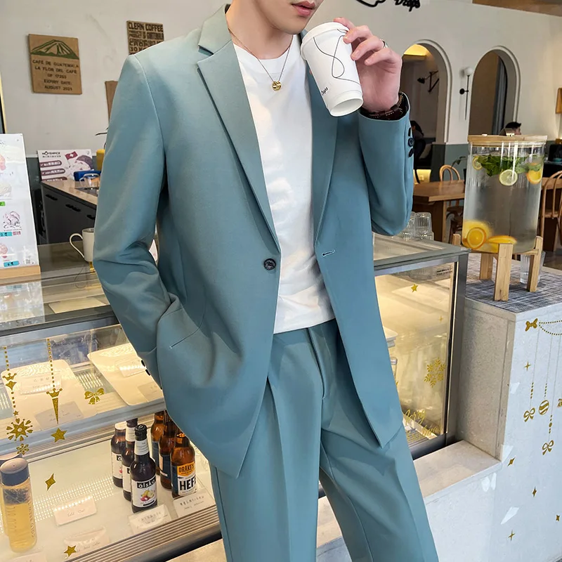 Traje-holgado-de-un-solo-bot-n-para-hombre-traje-informal-ajustado-de ...