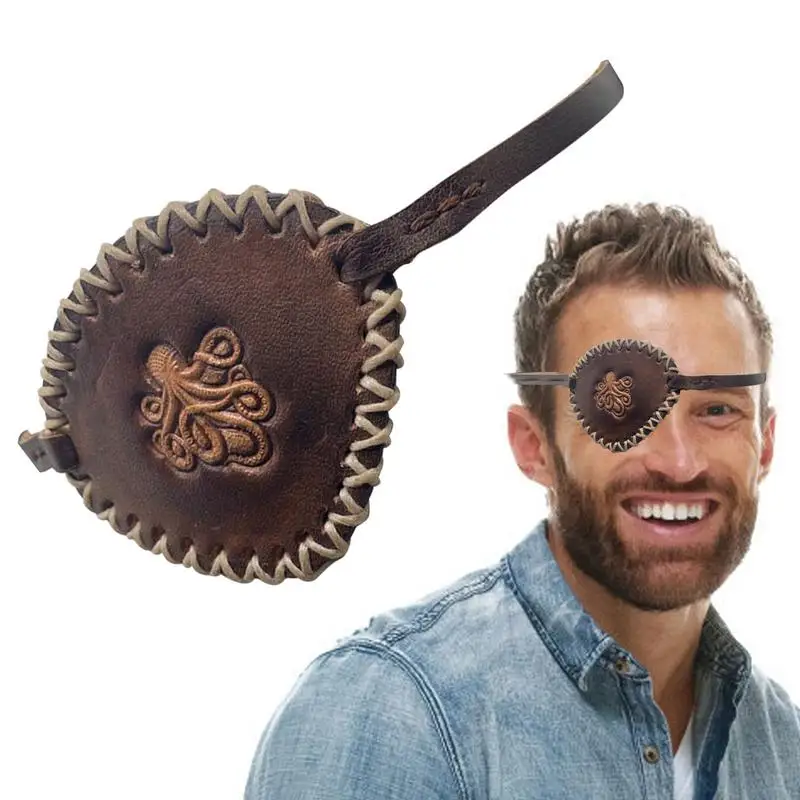 Pirate Eye Patches Retro PU Leather Eye Patch Fancy Dress Eye Patche ...