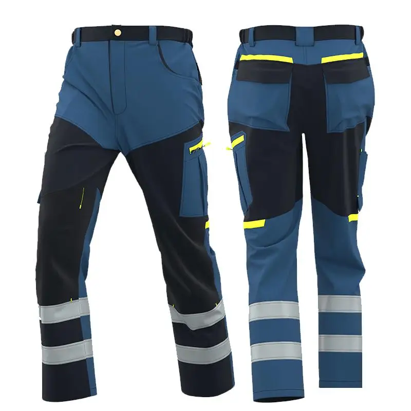 Spring Autumn Multi Pocket Men's Work Pants Wear Resistant Workshop ...