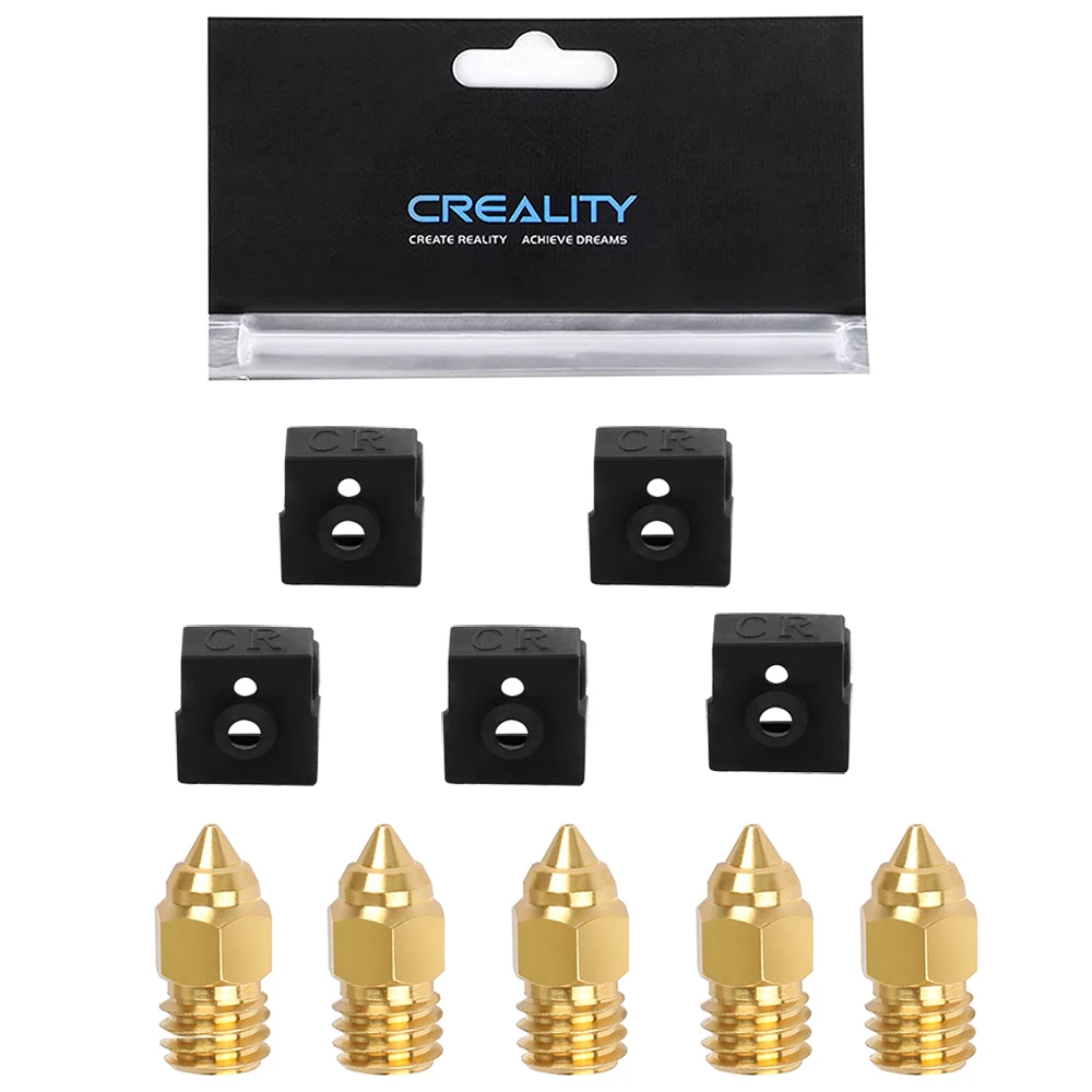 Creality 3d Printer Nozzle 5PCS Silicone Socks and 0.4mm Copper Alloy ...