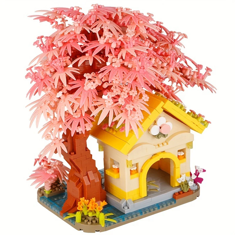 1500PCS-Wishing-Tree-Miniature-Building-Block-Set-Mini-Brick-Cherry ...