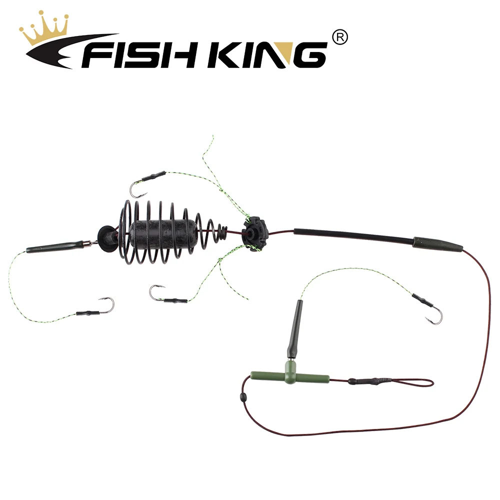 FISH KING 30-80g High Carbon Steel Barbed Hook Metal Feeder Carp ...