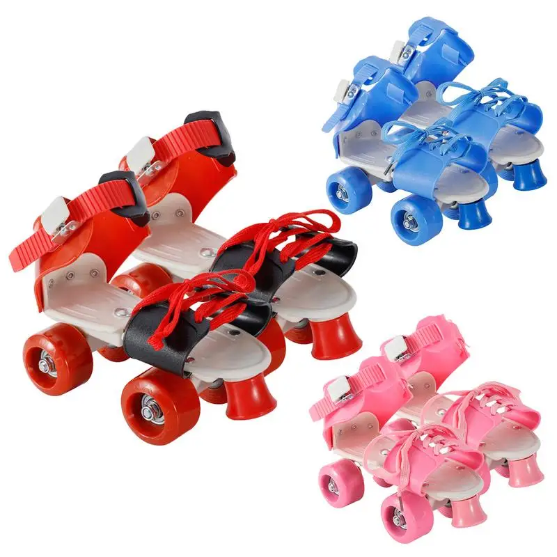Kids Double-row Inline Roller Skates Portable Adjustable Elastic ...