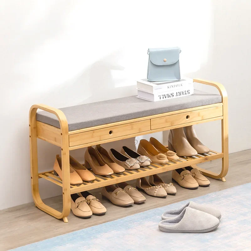 Bamboo-Nordic-Double-layer-Shoe-Change-Ottoman-with-Storage-Drawer-Shoe ...