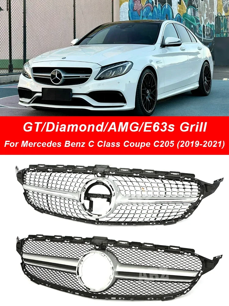 Front-Bumper-Facelift-Grille-For-Mercedes-Benz-C-Class-W205-Diamond-AMG ...