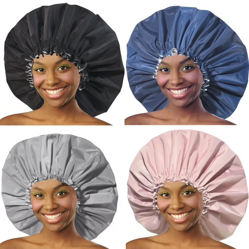 Extra-Large-Waterproof-Shower-Cap-Women-Men-Long-Hair-Bath-Cap-for ...