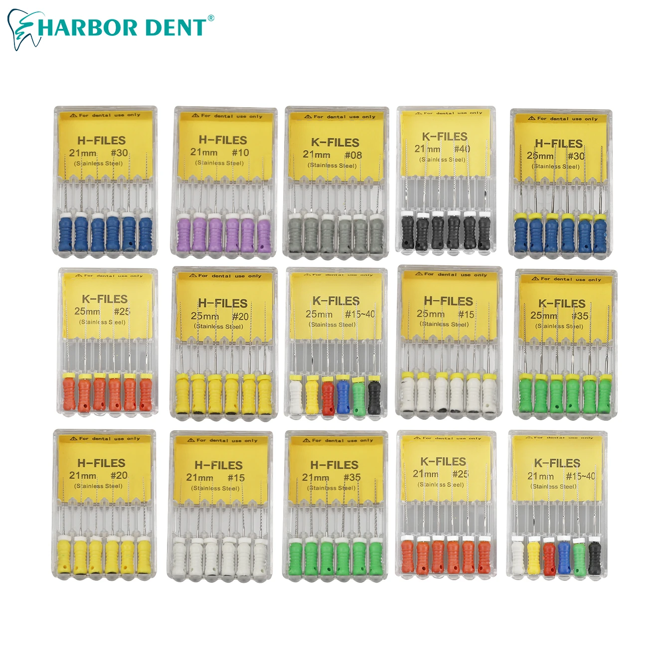 6Pcs/Pack Dental Hand Use H Files 21mm 25mm Stainless Steel Endodontic ...