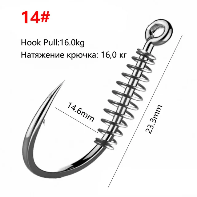 10Pcs Spring Fishing Hooks Stainless Steel Barbed Swivel Explosion ...