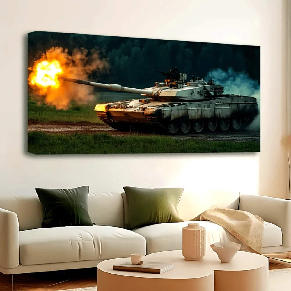 1.5 inch thick pine solid wood frame, World of Tanks poster decorative ...