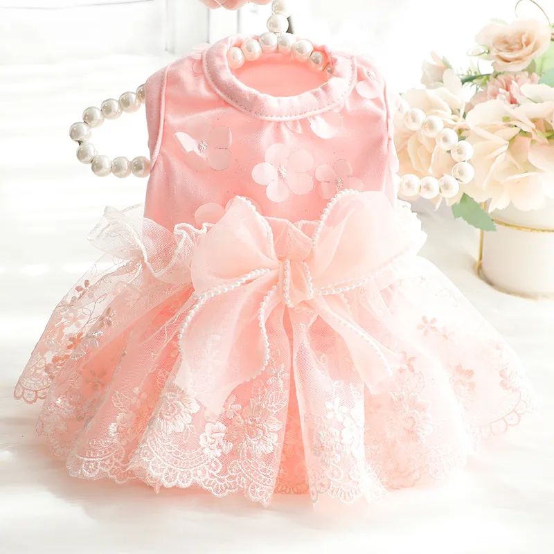 Bonito vestido de encaje para perro, ropa de verano para mascotas ...