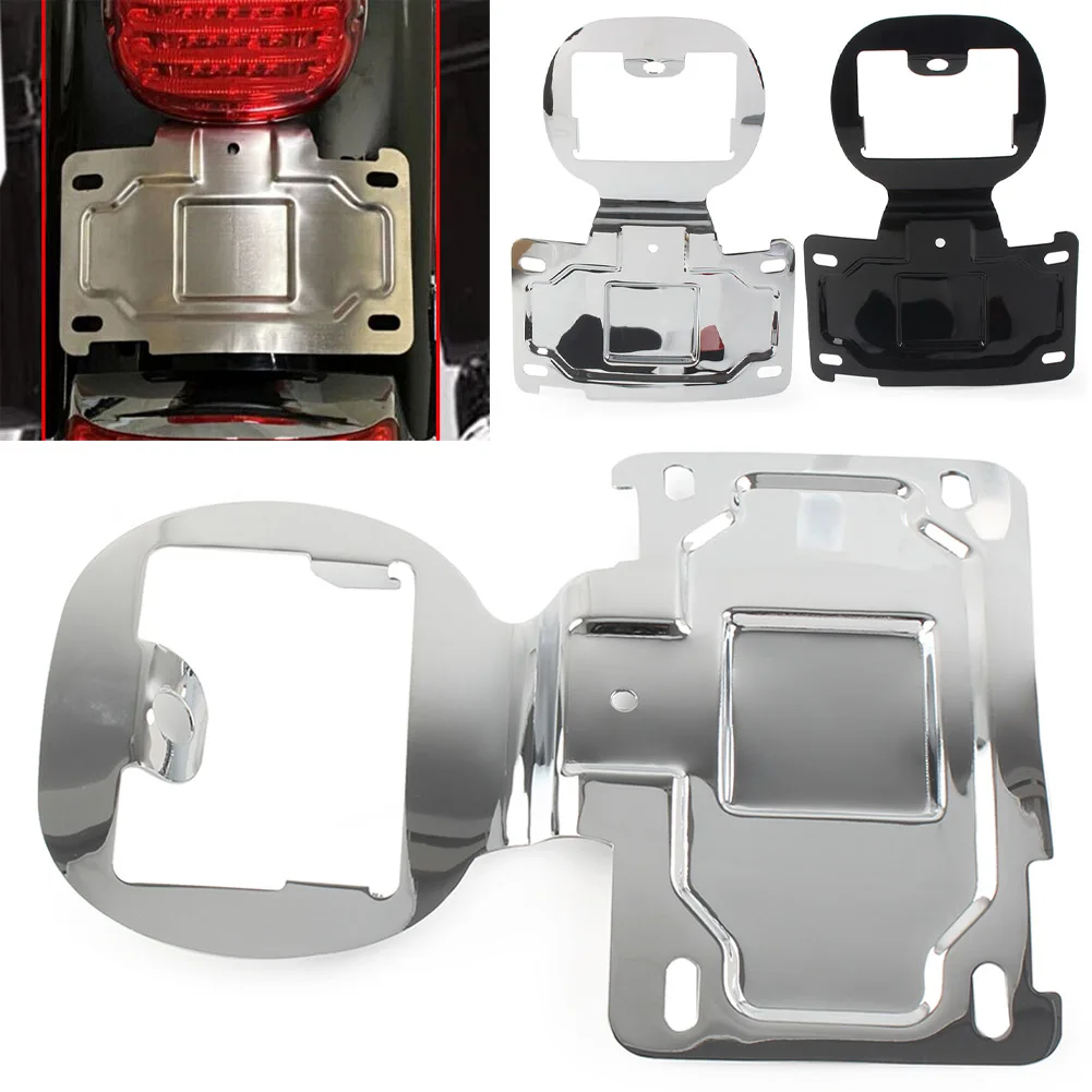 Black-Chrome-Aluminum-Motorcycle-License-Plate-Relocation-Kit-For ...