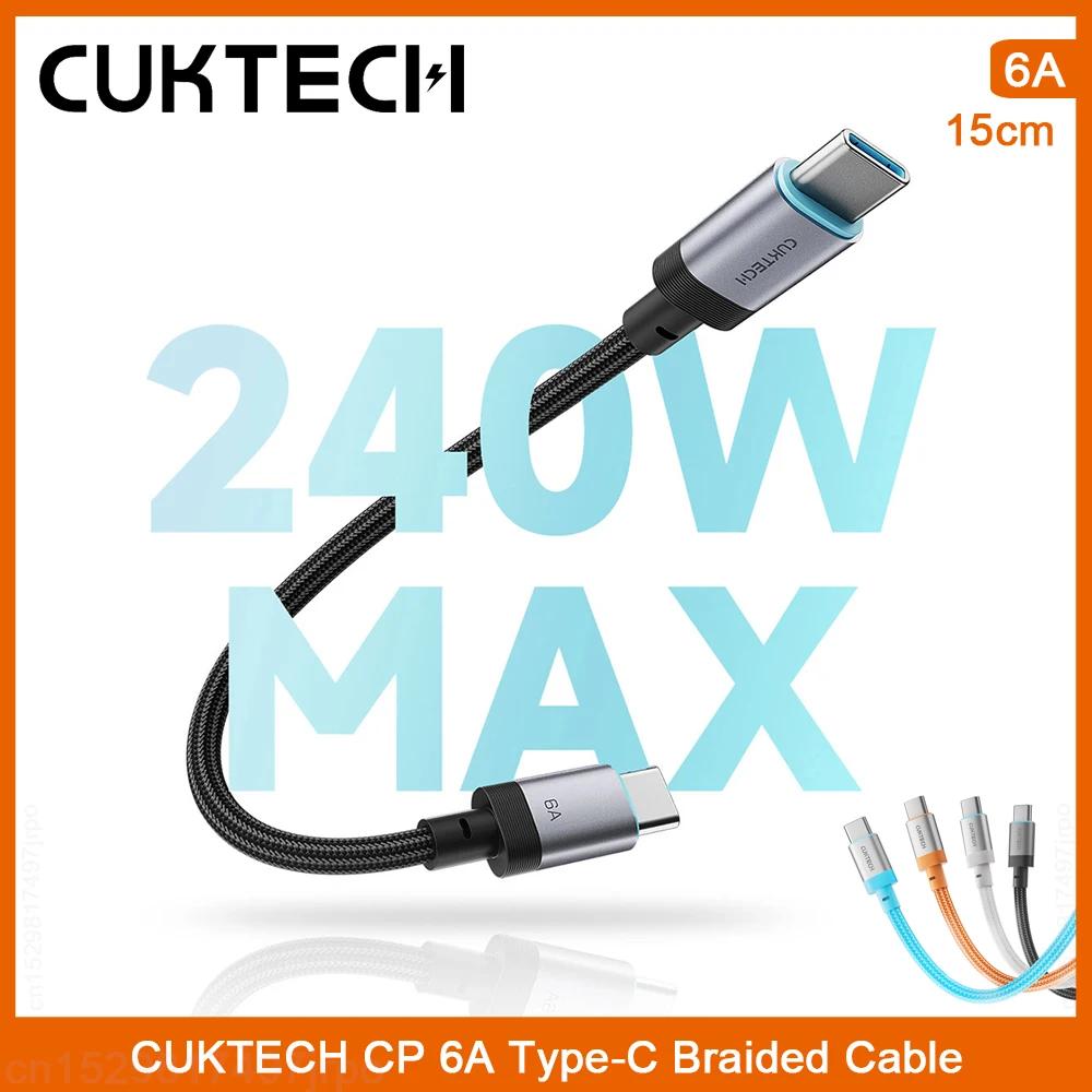 CUKTECH CP 6A Cable trenzado tipo C CTC615S 15cm 240W Cable de datos ...
