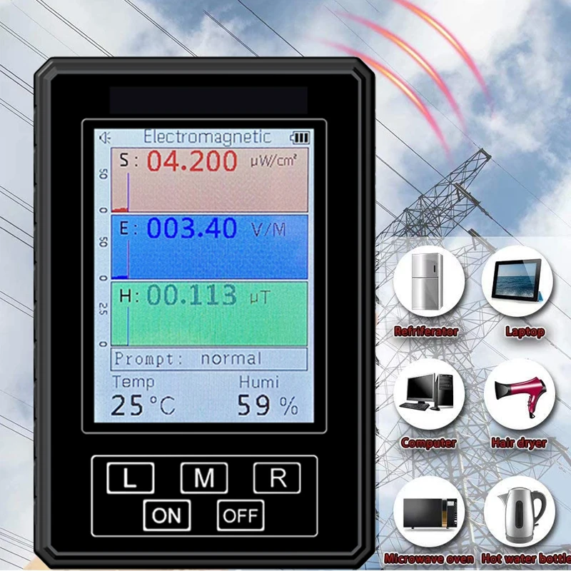 Br-9a-xr-2-pro New Electromagnetic Radiation Detector Emf Meter High ...