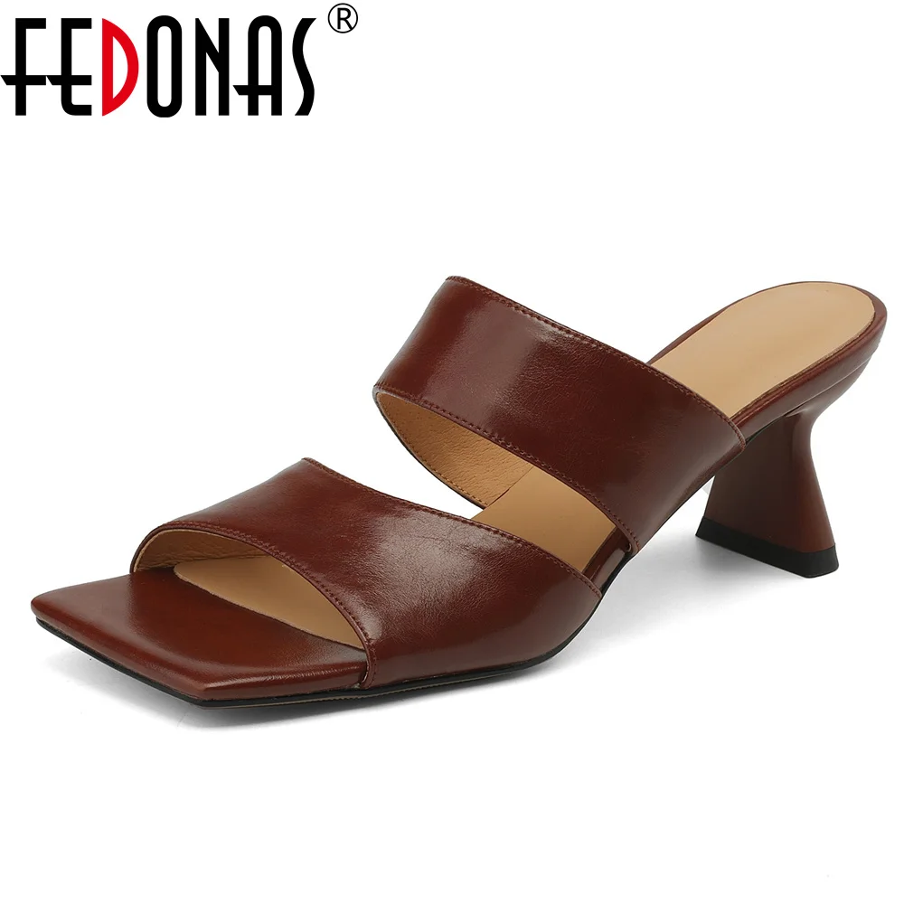 FEDONAS-New-Women-Genuine-Leather-Sandals-High-Heels-Square-Toe-Summer ...