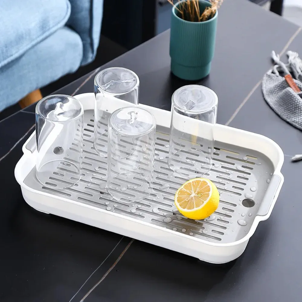 New-Cup-Storage-Tray-Kitchen-Double-Layer-Dish-Drainer-Fruit-Vegetable ...