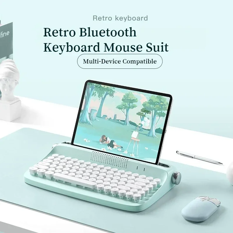 Wireless-Bluetooth-Keyboard-And-Mouse-Set-Ipad-Retro-Bluetooth ...