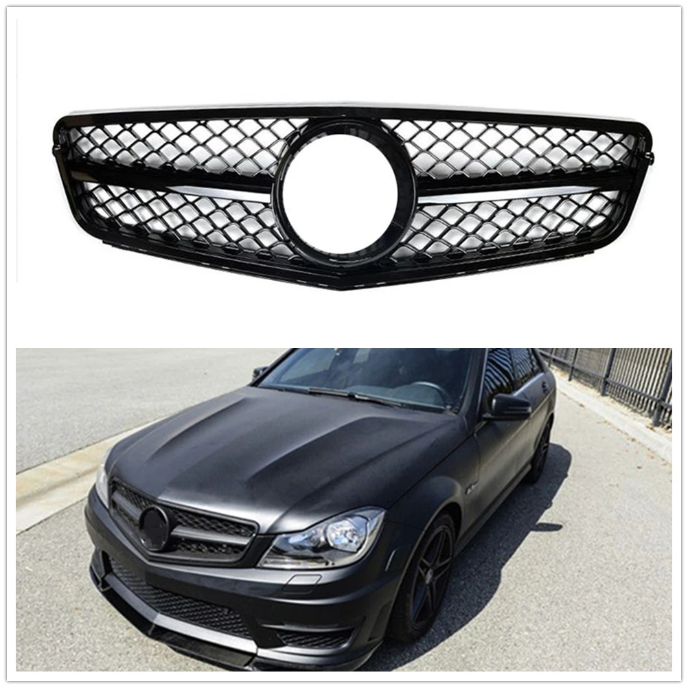 AMG-Style-Front-Grille-For-Mercedes-Benz-W204-C-Class-2008-2014-C180 ...