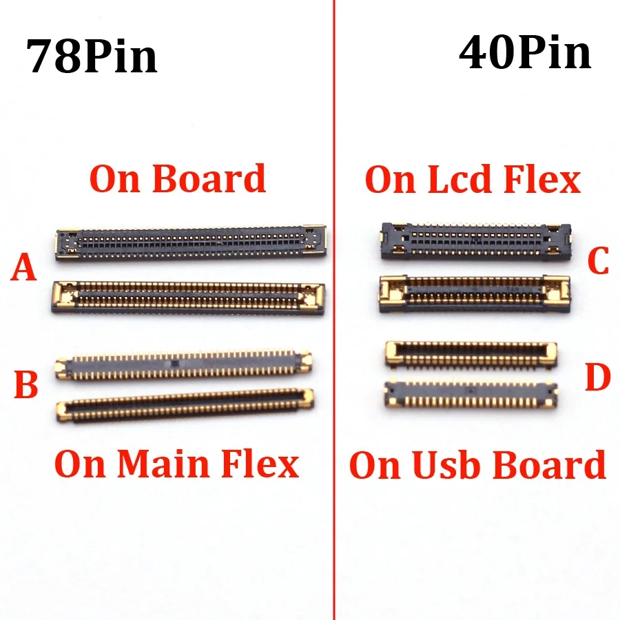 5Pcs-LCD-Display-Screen-Flex-FPC-Connector-Plug-On-Board-For-Samsung ...