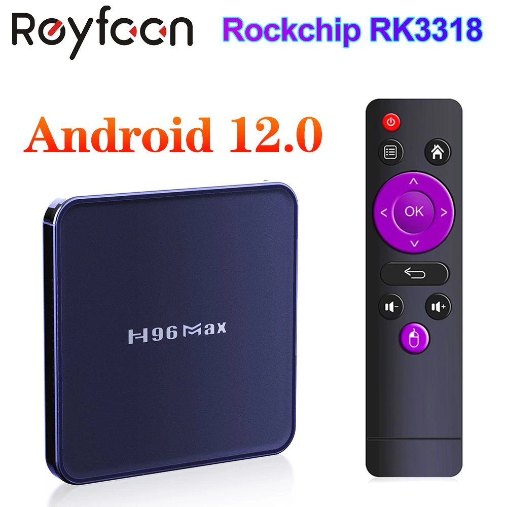 H96 MAX V12 TV Box Android 12 4G 64GB Rockchip RK3318 Support 1080p 4K ...